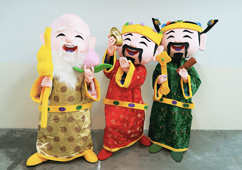 Fu Lu Shou Mascot | Hosted by PartyMojo