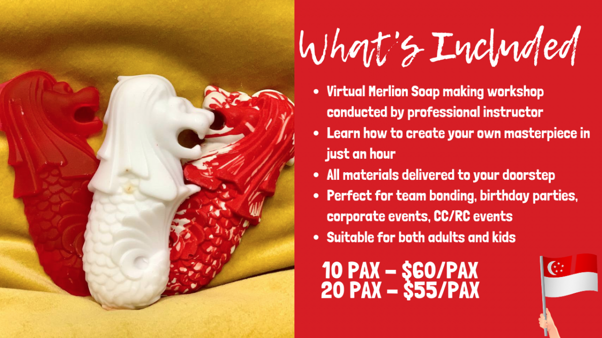 Virtual Merlion Soap Making Workshop | Hosted by PartyMojo Singapore