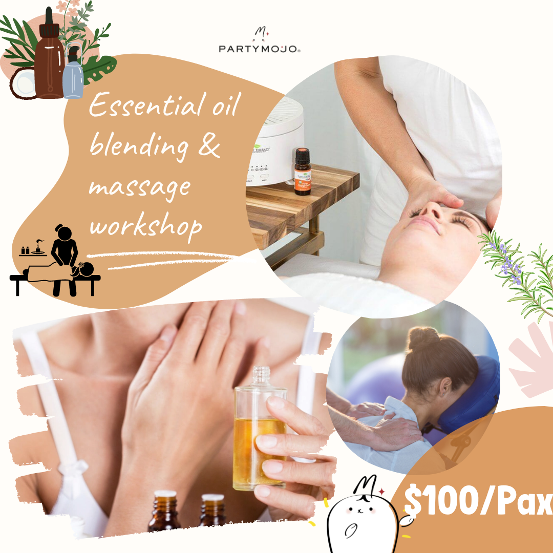 Virtual essential oil blending and basic massage workshop | Hosted by PartyMojo